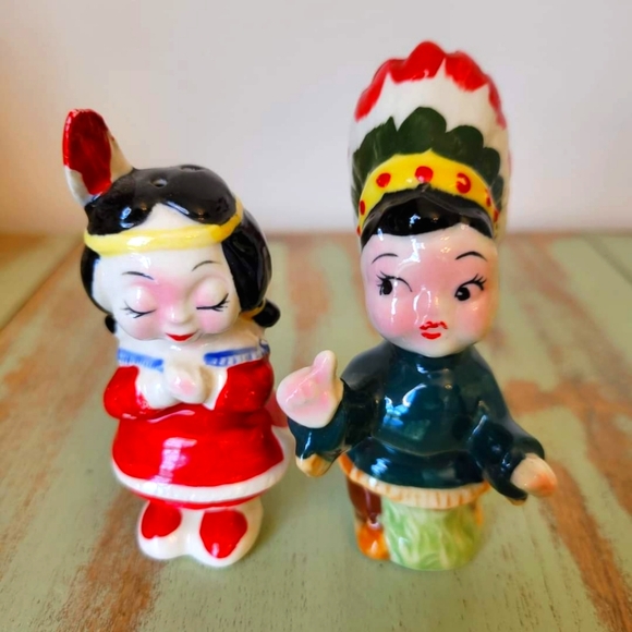 Enesco | Accents | Rare Enesco Kitschy Native American Indian Salt ...
